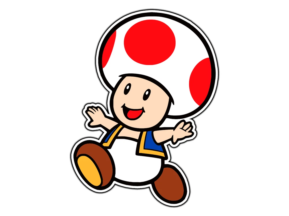 DOPASTICKER Red Toad Happy 2D Sticker Decal Phone Decal Water Bottle ...