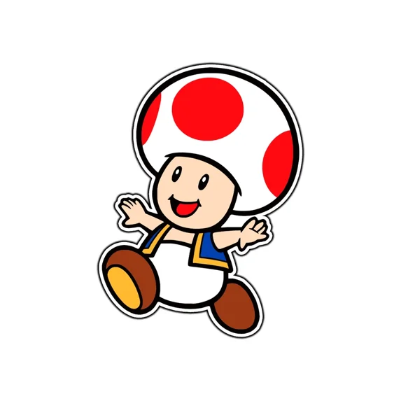 DOPASTICKER Red Toad Happy 2D Sticker Decal Phone Decal Water Bottle ...