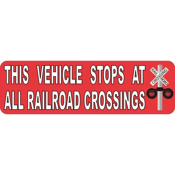 DOPASTICKER Red Vehicle Stops At All Railroad Crossings Sticker Car ...