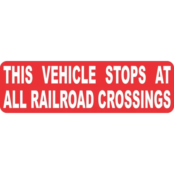 DOPASTICKER Red Vehicle Stops At All Railroad Crossings Sticker Car ...