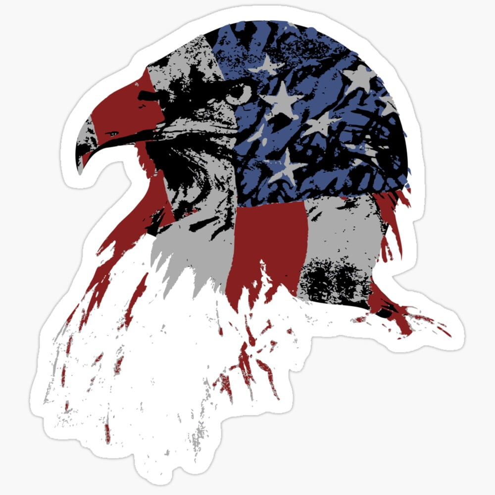 DOPASTICKER Red White And Blue Eagle Sticker Fourth Of July Sticker ...