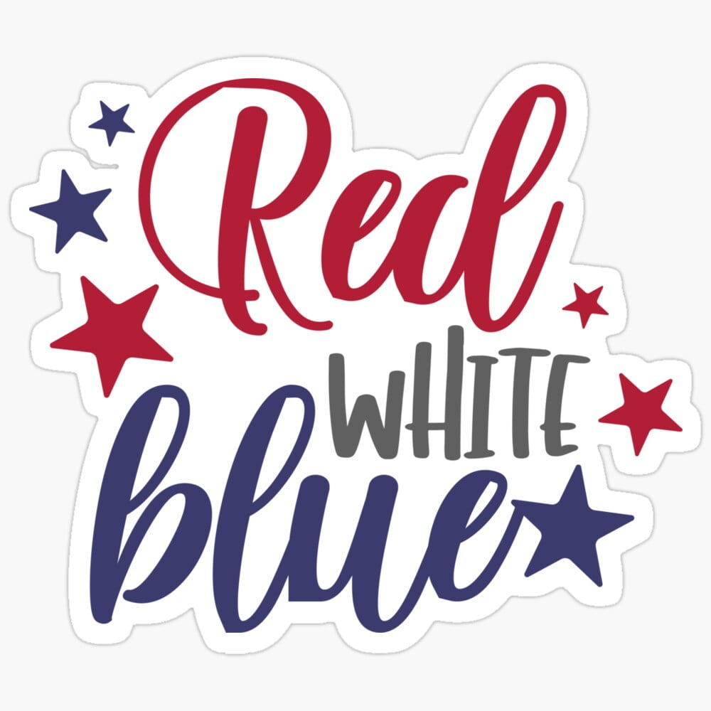 DOPASTICKER Red White Blue Sticker Fourth Of July Sticker, Memorial Day ...