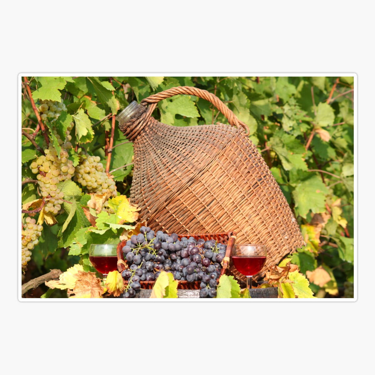 DOPASTICKER Red Wine Autumn Scene Sticker, Phone Sticker Car Stickers ...