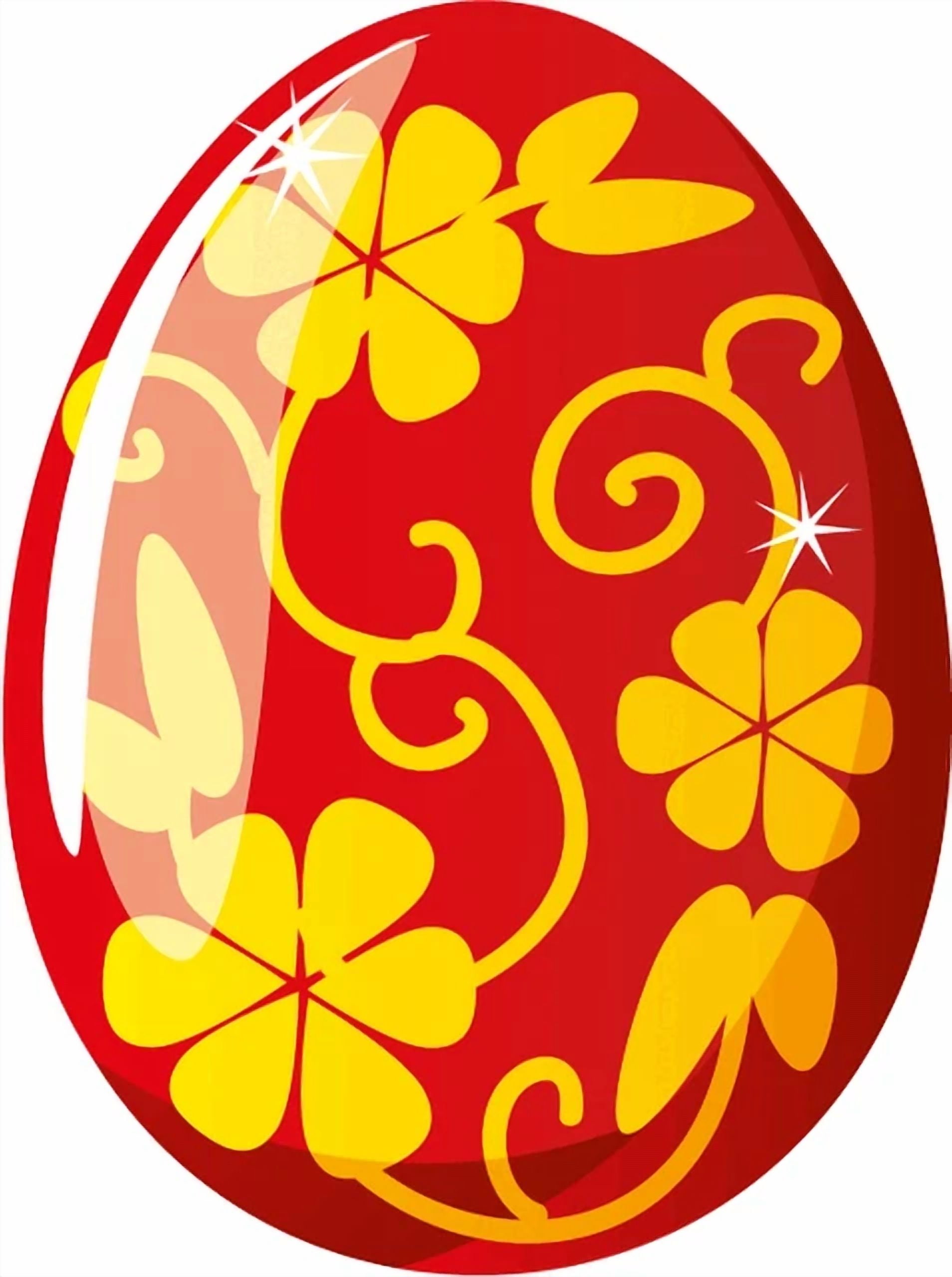 DOPASTICKER Red & Yellow Floral Easter Egg Car Sticker Phone Water ...