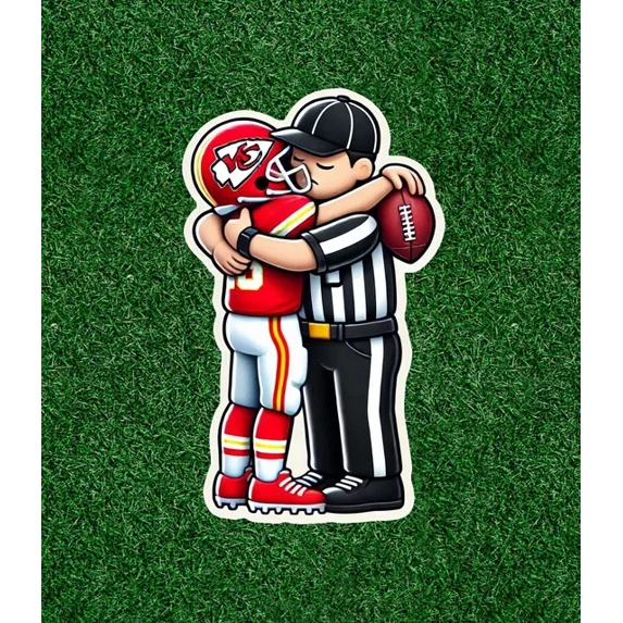 DOPASTICKER Referee Hugging A Chiefs Player Sticker Phone Decal Water ...