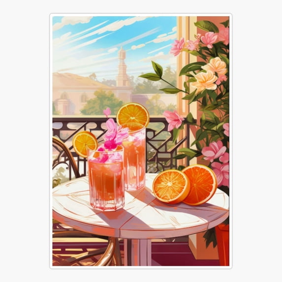 DOPASTICKER Refreshing Beverages In Summer Time Sticker, Phone Sticker ...