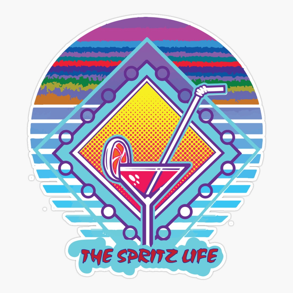 DOPASTICKER Refreshing Citrus Cocktail Design Sticker, Phone Sticker ...