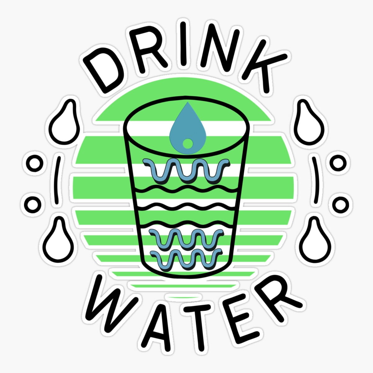 DOPASTICKER Refreshing Essence: Dring Whater Logo Sticker, Phone ...