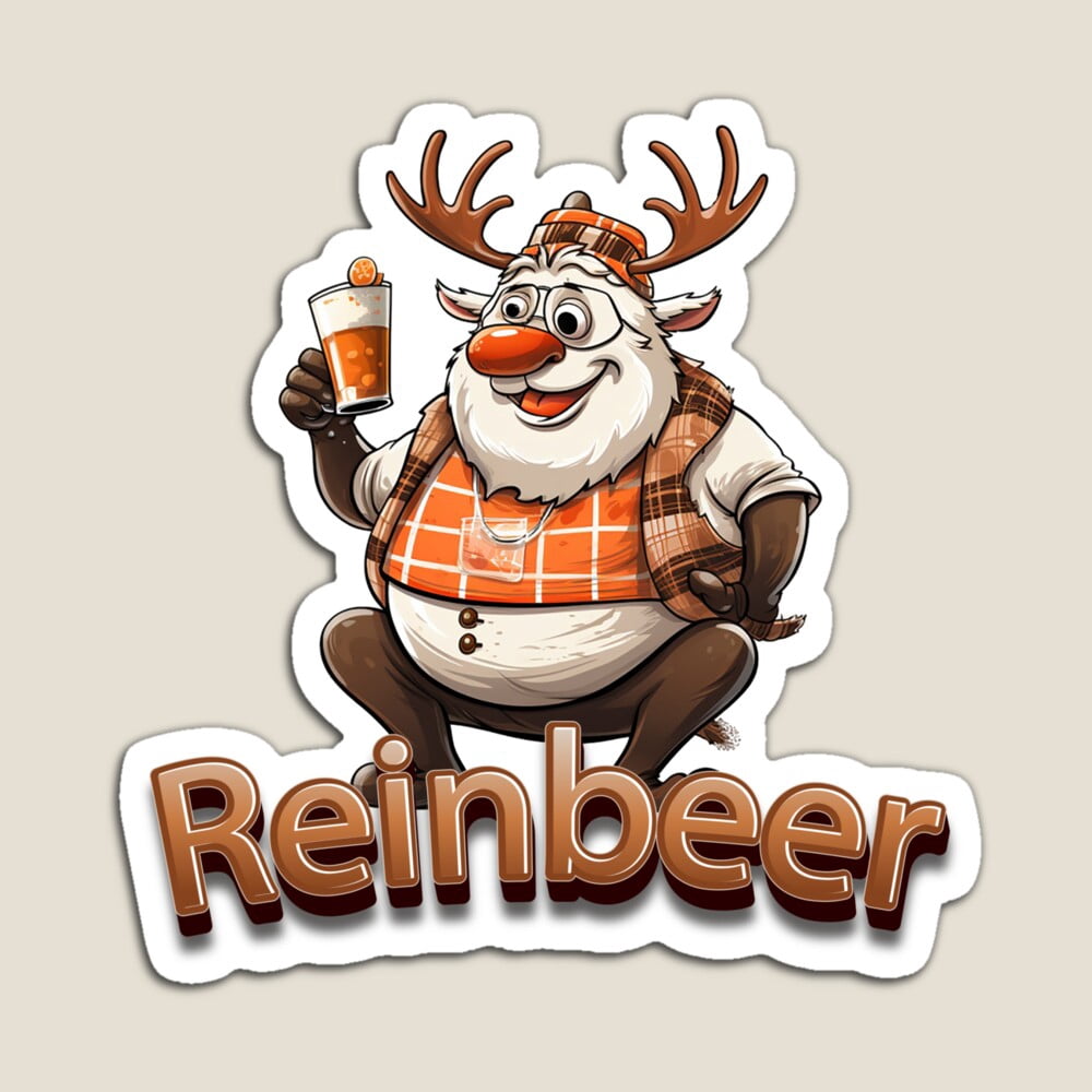 DOPASTICKER Reinbeer - Jolly Mans Reindeer Rudolph - Reindeer Pulling ...