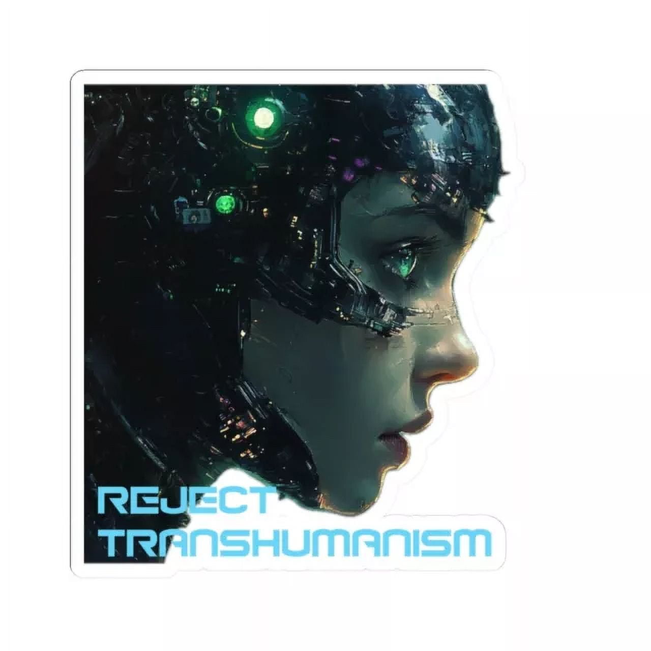 DOPASTICKER Reject Transhumanism Humanoid Scifi Science Fiction Robotic ...