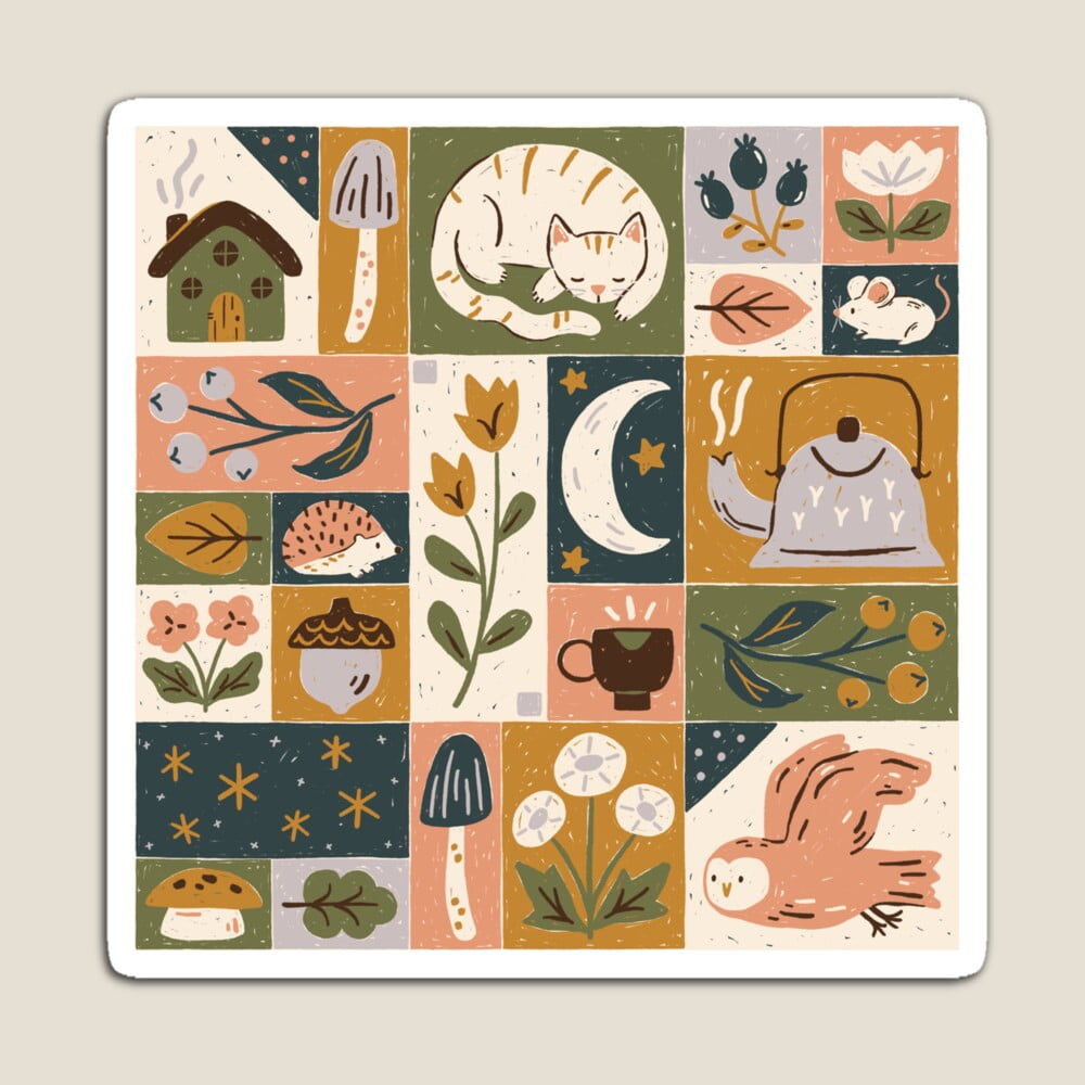 DOPASTICKER Repose - Cozy Patchwork Sticker Decorative Laptop, Phone ...