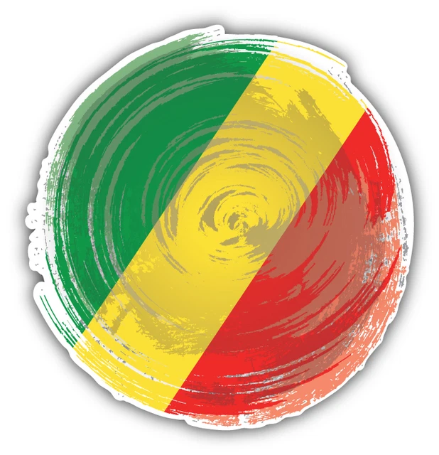 DOPASTICKER Republic Of Congo Grunge Flag Sticker Decal Phone Decal ...