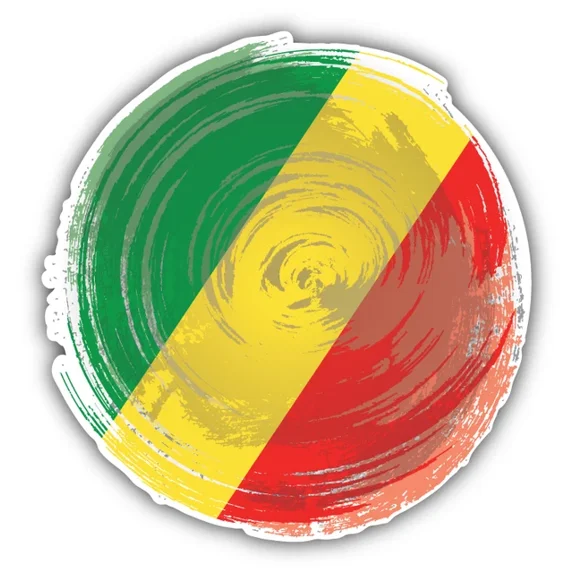 DOPASTICKER Republic Of Congo Grunge Flag Sticker Decal Phone Decal ...