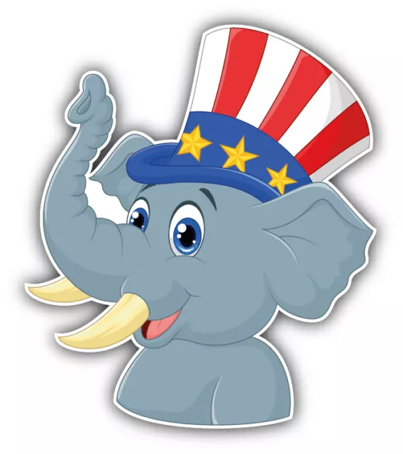DOPASTICKER Republican Elephant Cartoon Sticker Decal Phone Decal Water ...