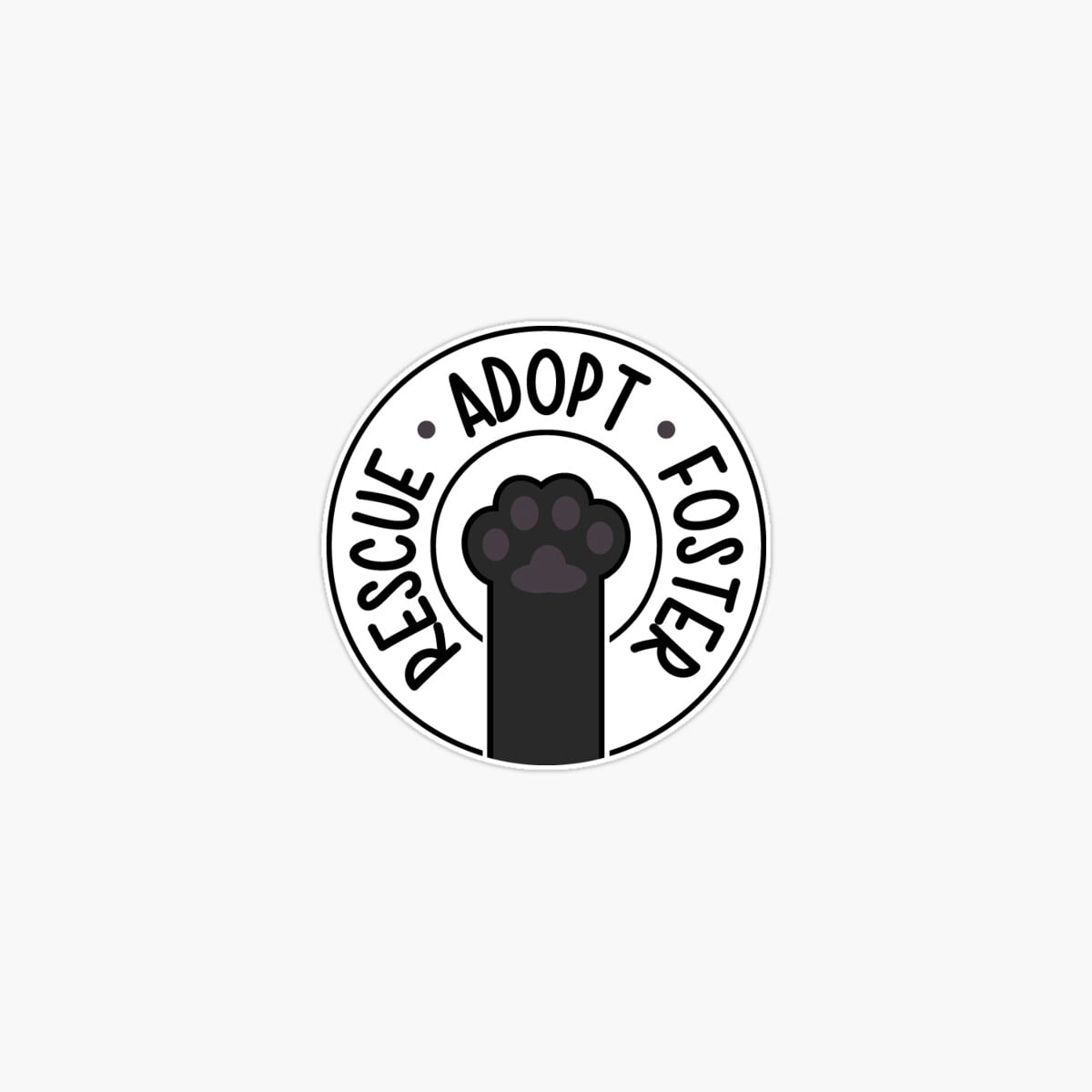 DOPASTICKER Rescue, Adopt, Foster, Black Sticker, Phone Sticker Car ...