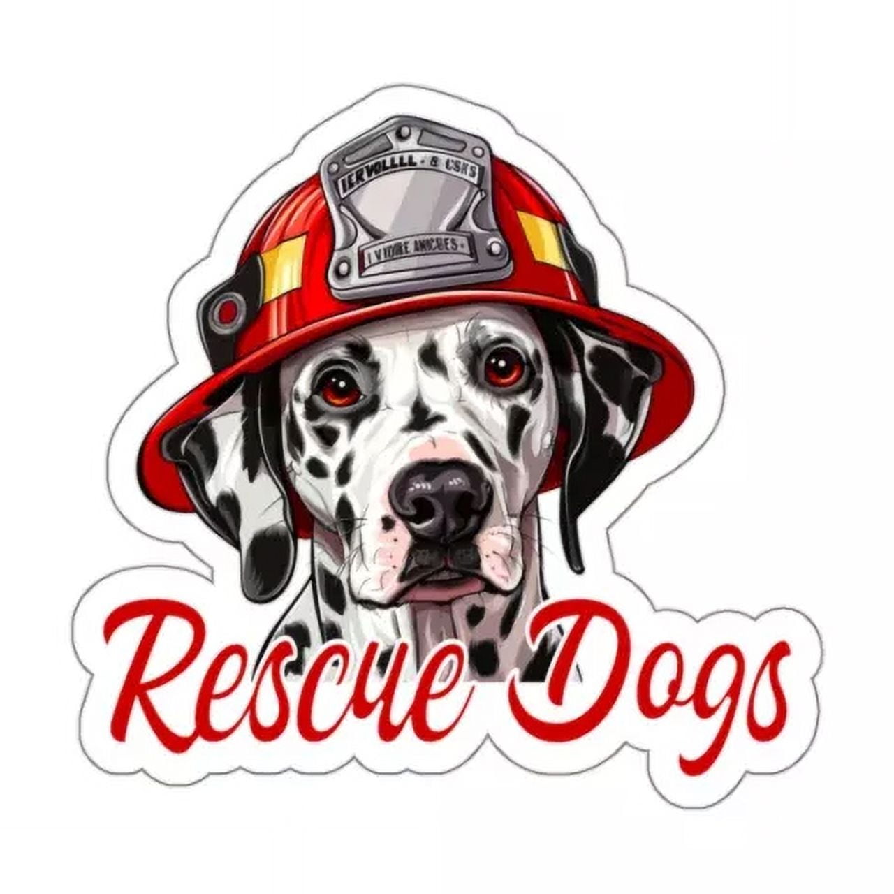 DOPASTICKER Rescue Firefighter Dalmatian Hero Dog Illustration Sticker ...