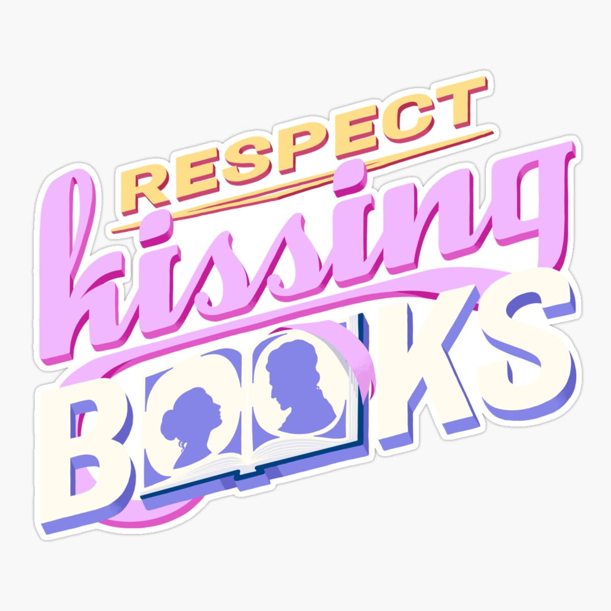 DOPASTICKER Respect Kissing Books Sticker, Phone Sticker Car Stickers ...