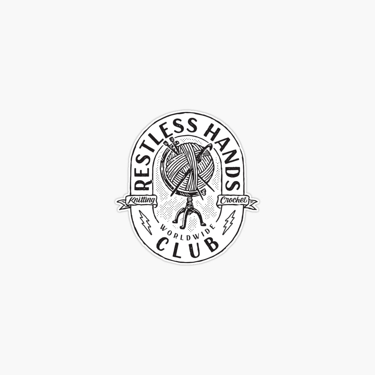 DOPASTICKER Restless Hands Club Black Sticker, Phone Sticker Car ...
