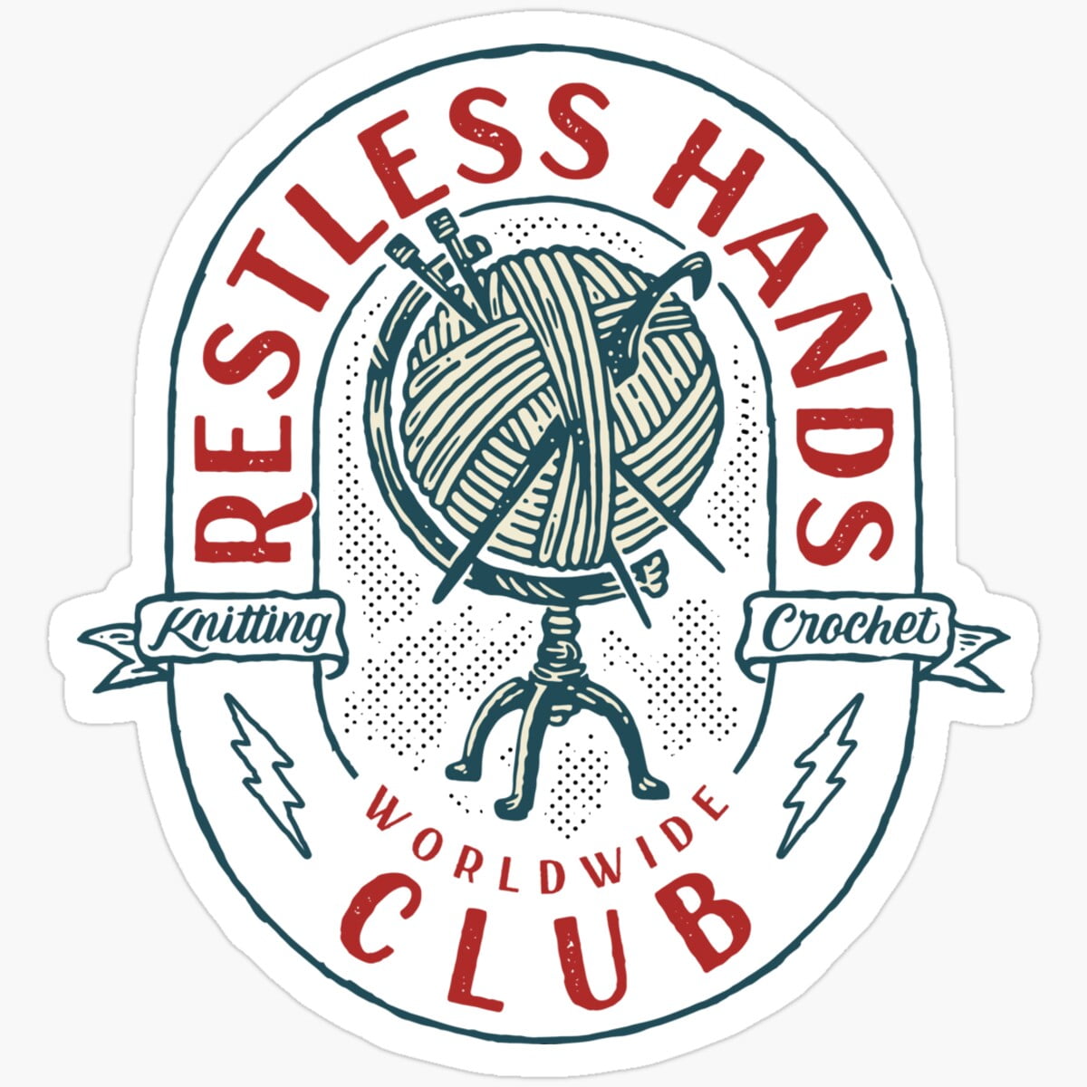 DOPASTICKER Restless Hands Club Red Sticker. Gift You - Decorate ...