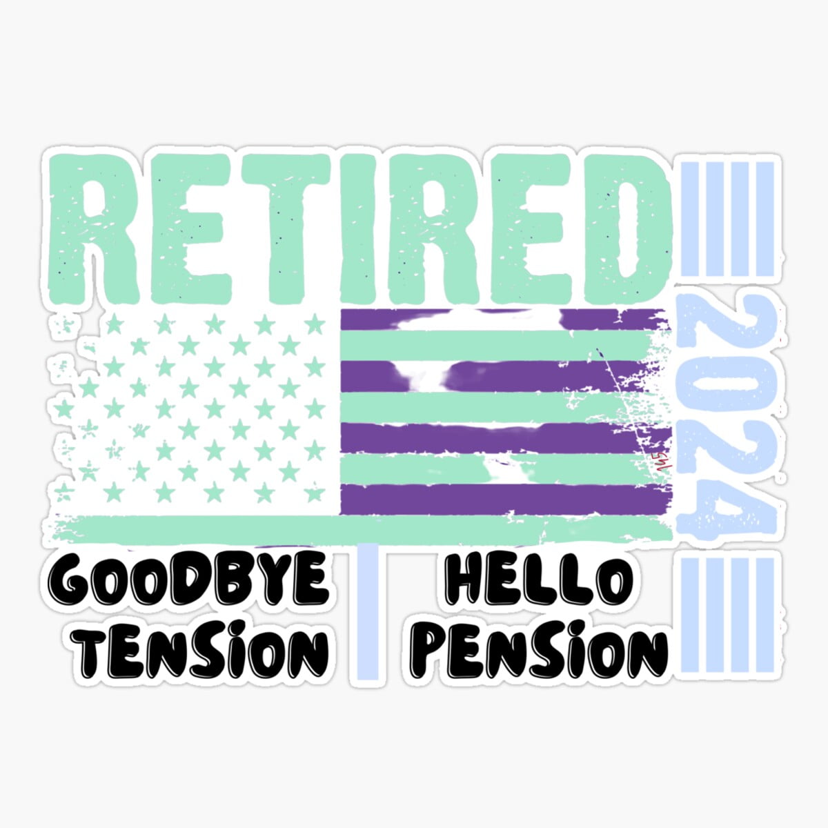 DOPASTICKER Retired 2024, Goodbye Tension Sticker, Phone Sticker Car ...
