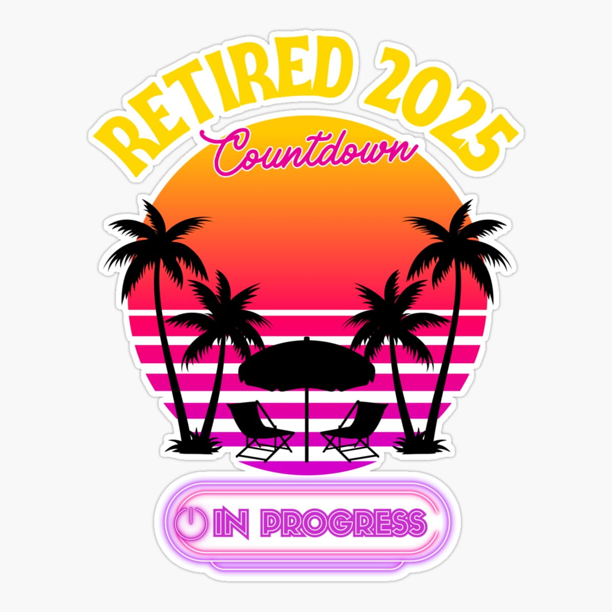 DOPASTICKER Retired 2025 Countdown In Progress Summer Beach Vibes ...