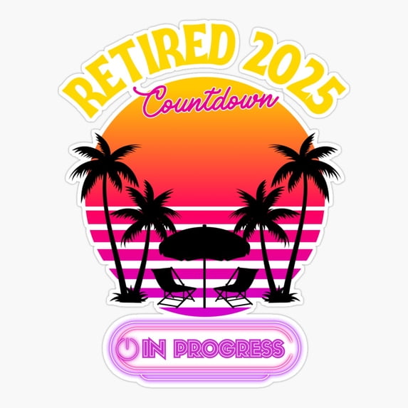 DOPASTICKER Retired 2025 Countdown In Progress Summer Beach Vibes ...