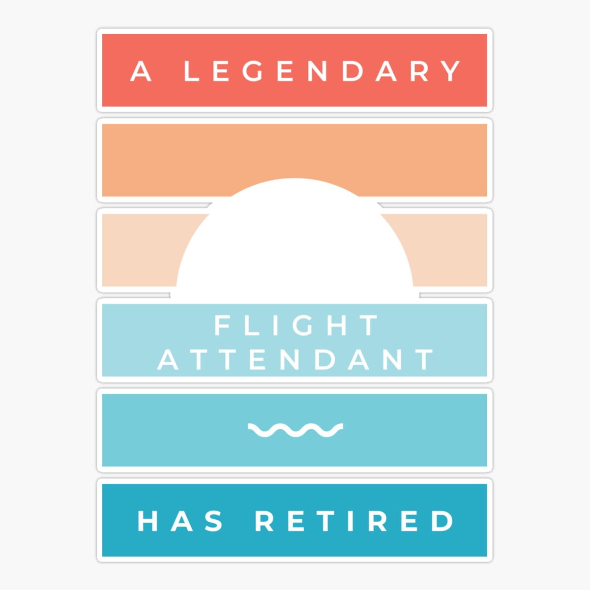 DOPASTICKER Retired Flight Attendant Retirement Sticker, Phone Sticker ...