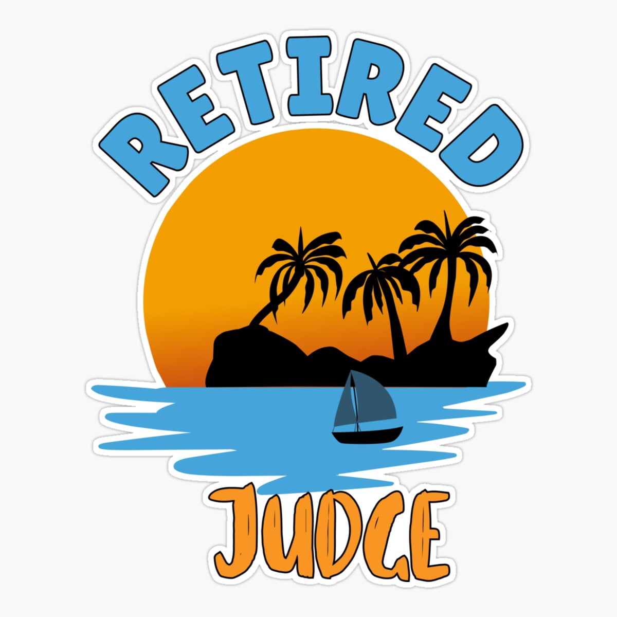 DOPASTICKER Retired Judge Sticker, Phone Sticker Water Bottle Sticker ...
