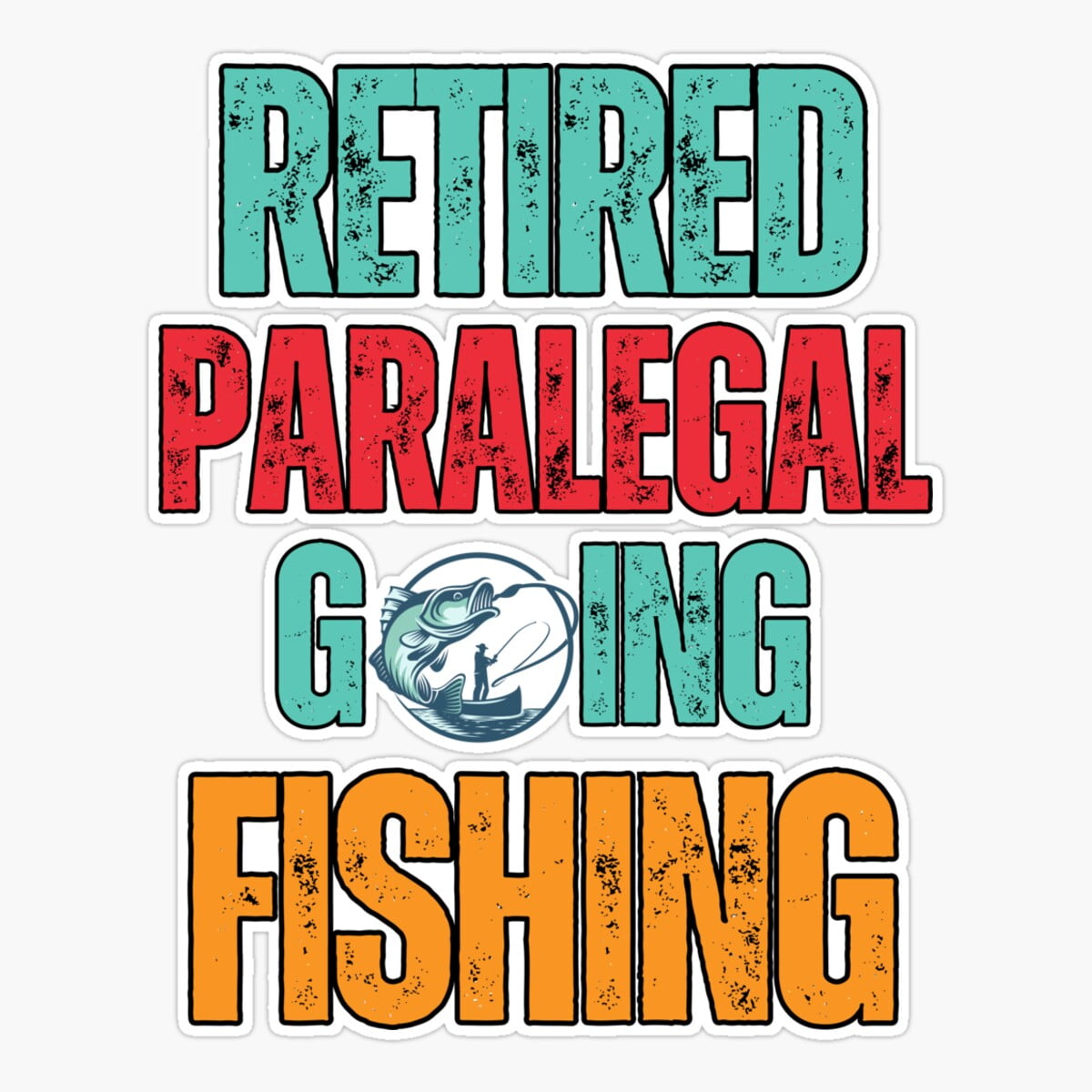 DOPASTICKER Retired Paralegal Going Fishing Sticker, Phone Sticker Car ...