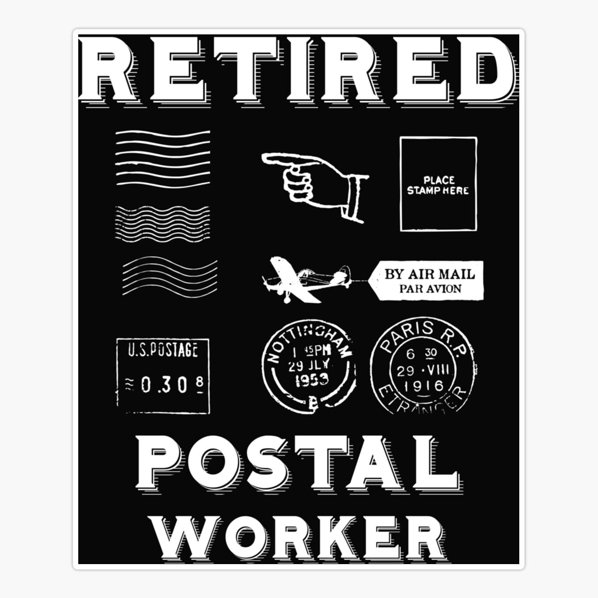 DOPASTICKER Retired Postal Worker Sticker, Phone Sticker Car Sticker ...