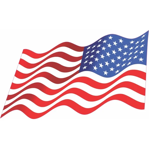 DOPASTICKER Retreating Waving American Flag Sticker Truck Sticker Phone ...