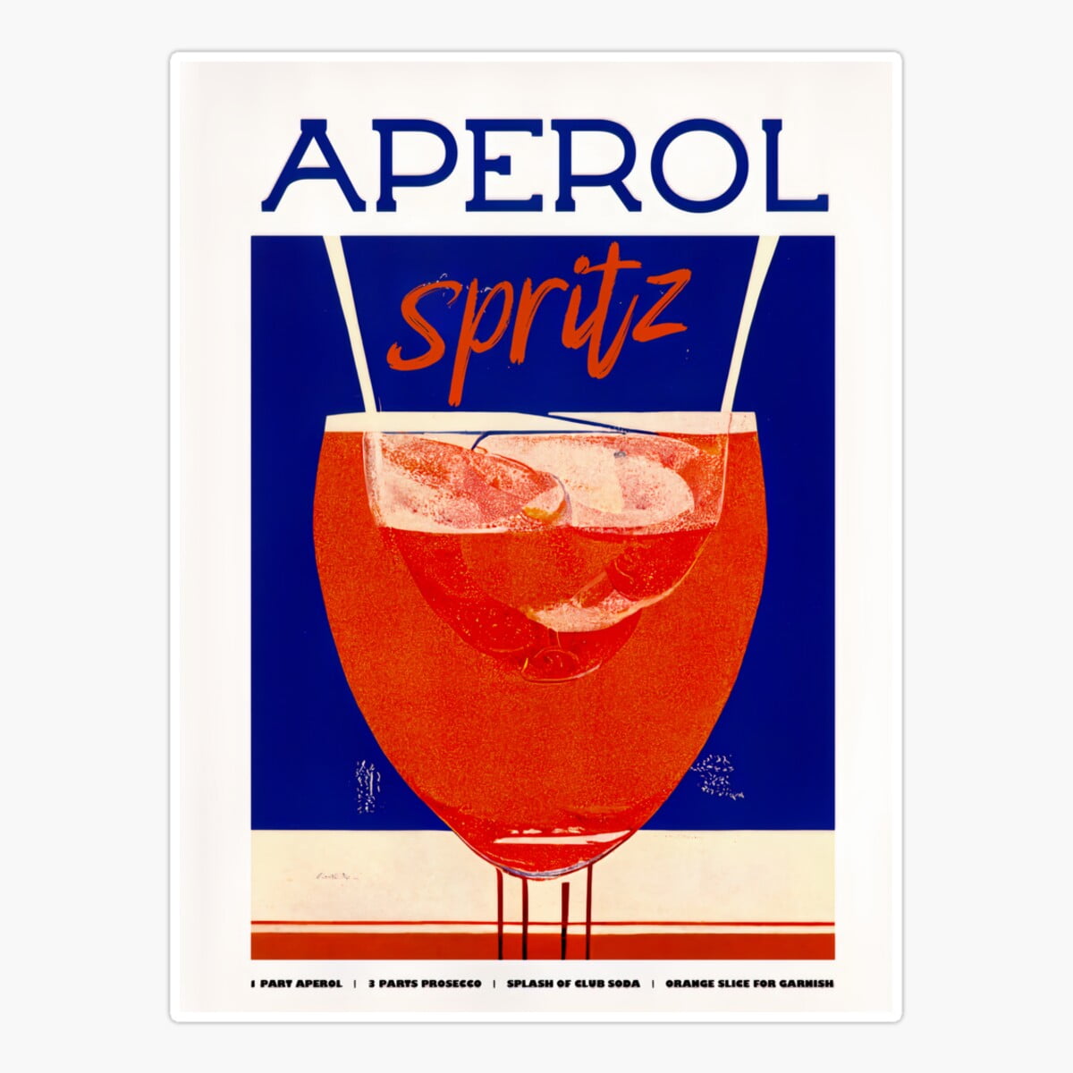 DOPASTICKER Retro Aperol Spritz Poster 1970S Homebar, Kitchen Bar ...