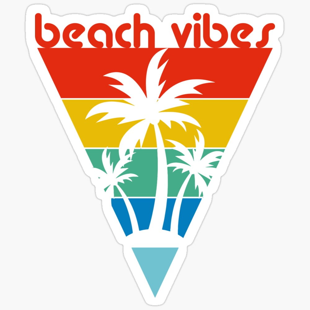 DOPASTICKER Retro Beach Vibes Sticker, Decorate Laptops, Water Bottles ...