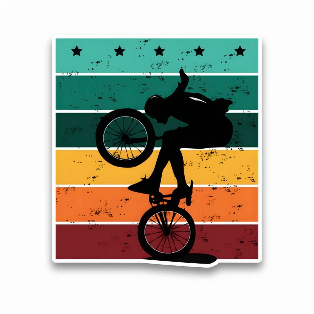 DOPASTICKER Retro Bmx Freestyle Silhouette Sticker Decal Car Window Scrapbook Phone Decal Water ...