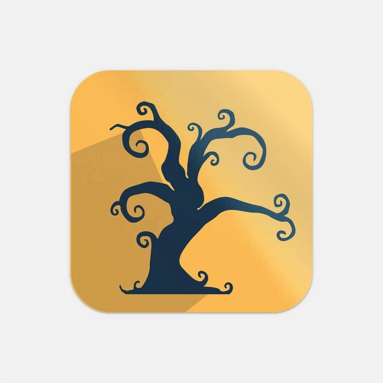 DOPASTICKER Retro Cartoon Hallo.Ween Button Label Tree Sticker Decal ...