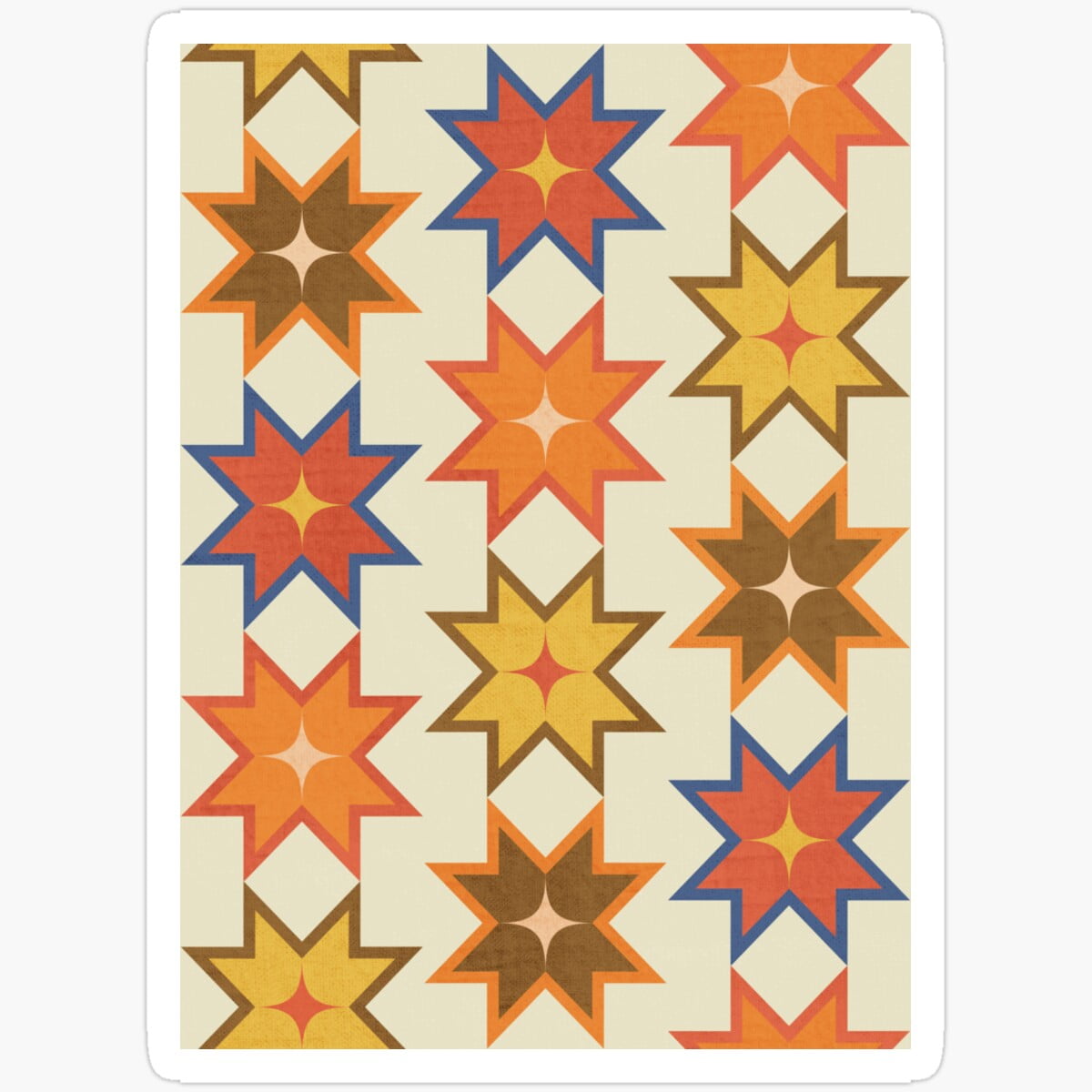 DOPASTICKER Retro Festive Star Pattern Sticker Birthday Gifts ...