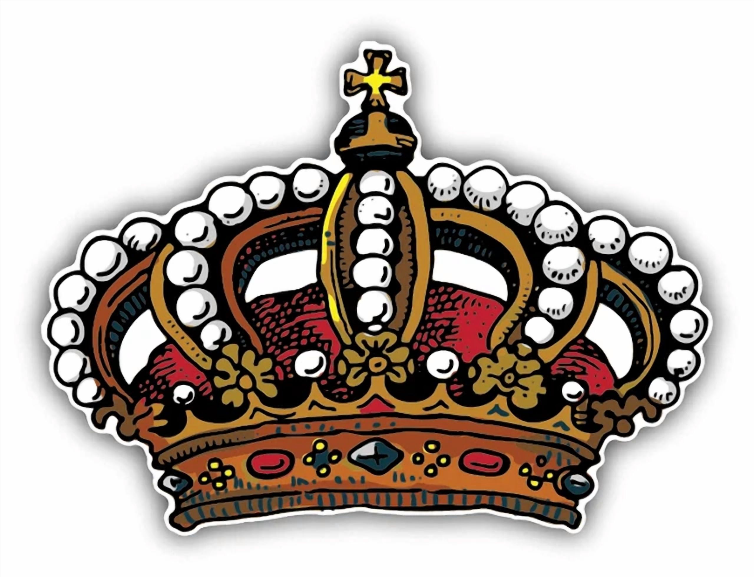 DOPASTICKER Retro Heraldic Crown Sticker Decal Phone Decal Water Bottle ...