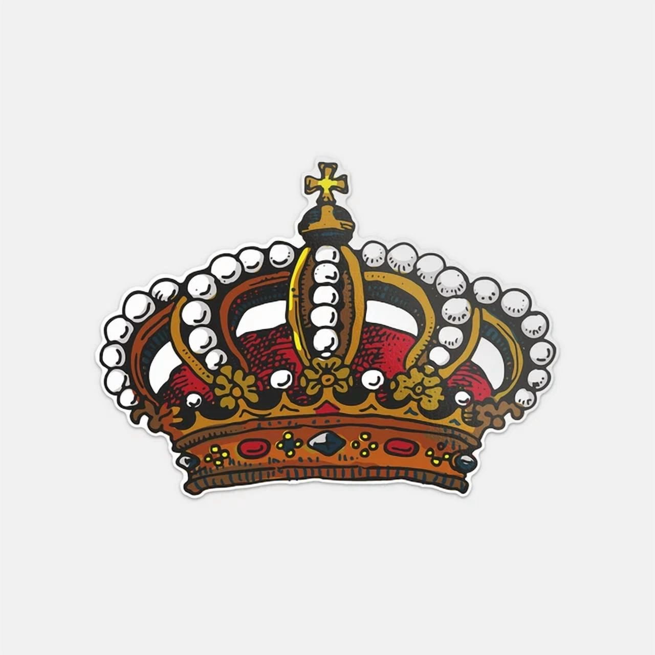 DOPASTICKER Retro Heraldic Crown Sticker Decal Phone Decal Water Bottle ...