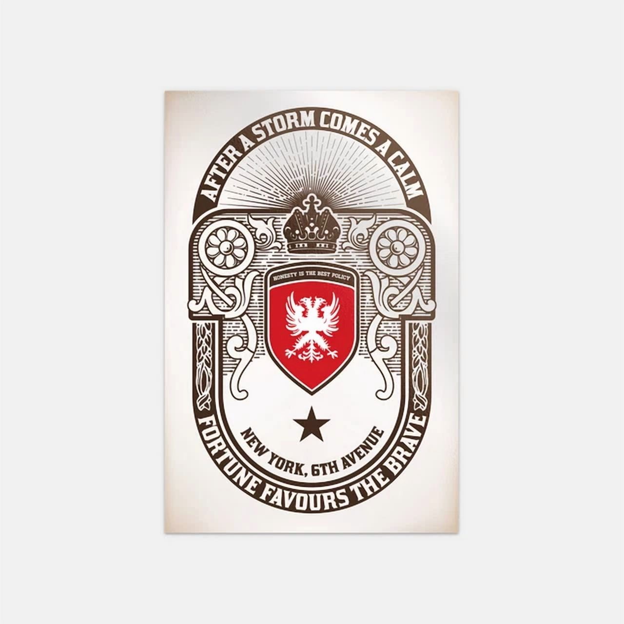 DOPASTICKER Retro Heraldic Emblem After A Storm Comes A Calm Sticker ...