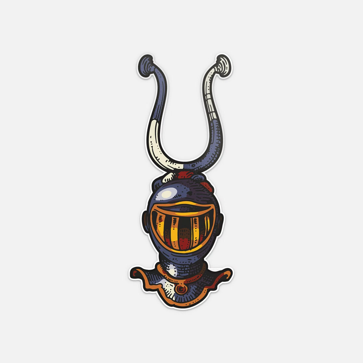 DOPASTICKER Retro Heraldic Knight Horns Sticker Waterproof Sticker For ...