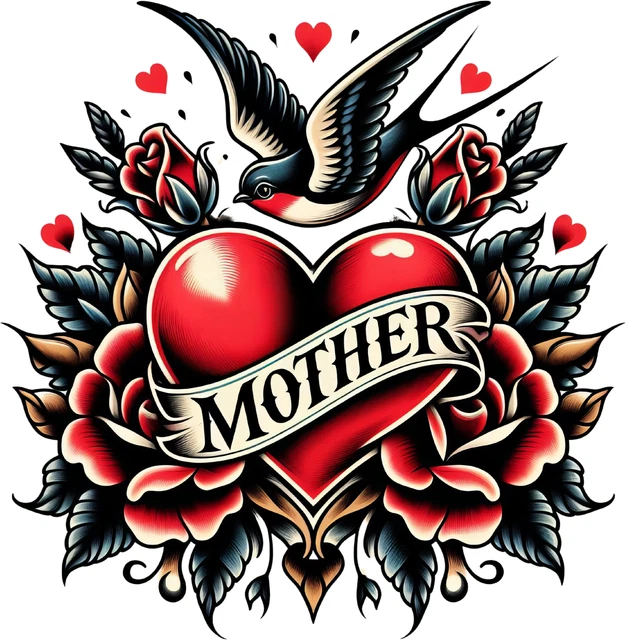 DOPASTICKER Retro Mother Sticker Vintage Love Design Cow Baby Flowers ...