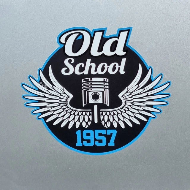 DOPASTICKER Retro Old School With Wings 1957 Year Dated Sticker For Car ...