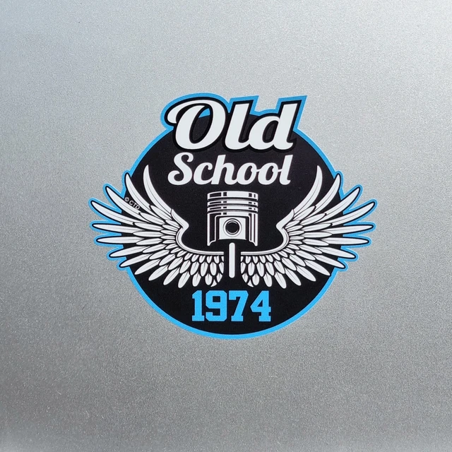 DOPASTICKER Retro Old School With Wings 1974 Year Dated Sticker For Car ...