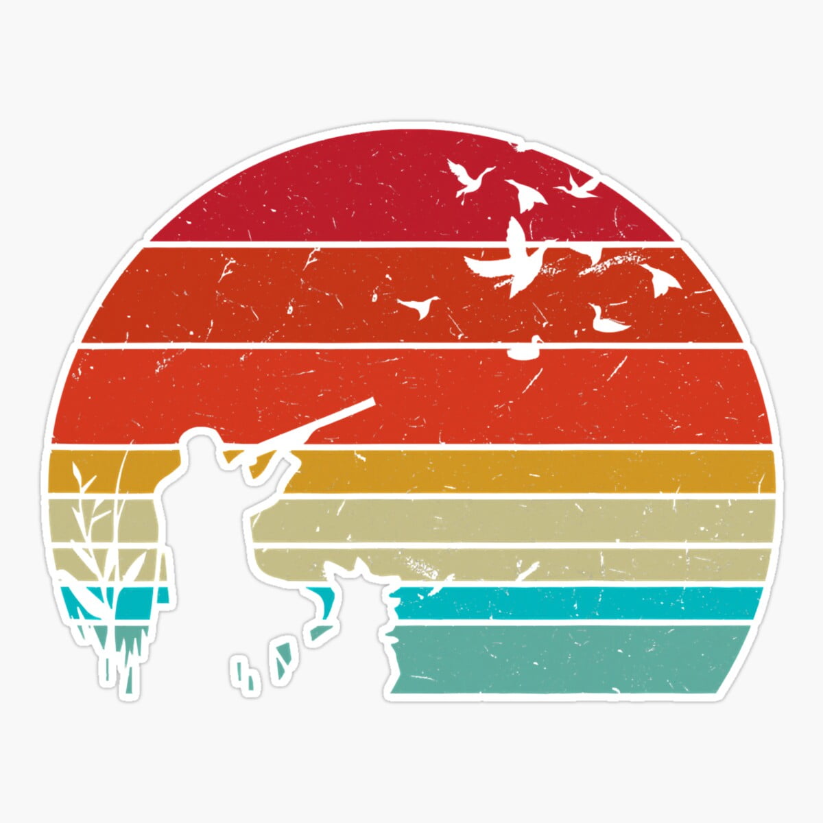 DOPASTICKER Retro Style Duck Hunting Lover Sticker, Phone Sticker Car ...
