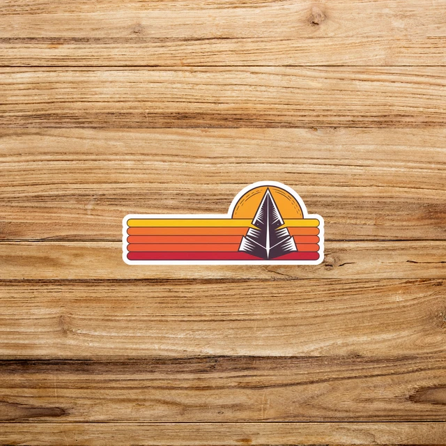 DOPASTICKER Retro Sunset Pyramid Sticker - 70S Inspired Vintage Desert ...