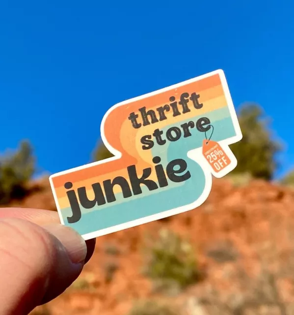 DOPASTICKER Retro Thrift Store Junkie Sticker, Thrifting, Second Hand ...