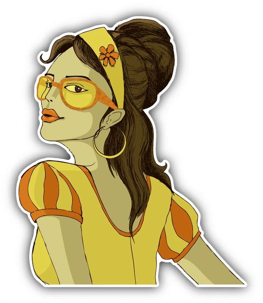 DOPASTICKER Retro Woman Goggles Sticker Decal Phone Decal Water Bottle ...