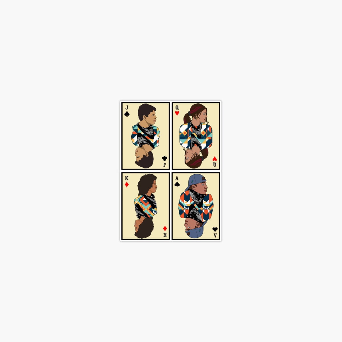 DOPASTICKER Rez Dogs Playing Cards Sticker, Phone Sticker Car Stickers ...