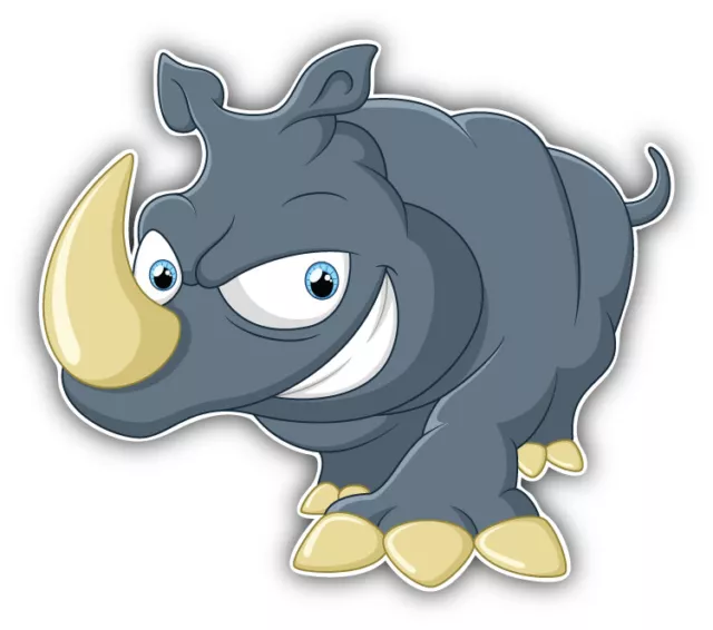 DOPASTICKER Rhino Cartoon Sticker Decal Phone Decal Water Bottle ...