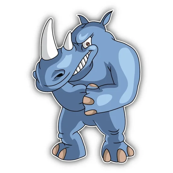DOPASTICKER Rhino Fighter Sticker Decal Phone Decal Water Bottle ...